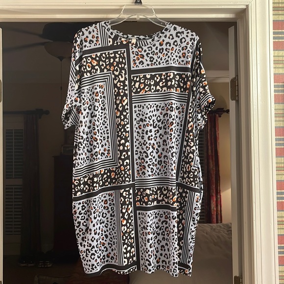 mts | Dresses | Baby Blue Leopard Print Dress | Poshmark